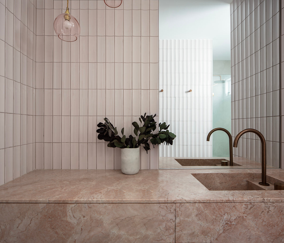 Vibe In Fair Pink Gloss 65x200mm Wall Tile (0.42m2 box) — Jules Baxter