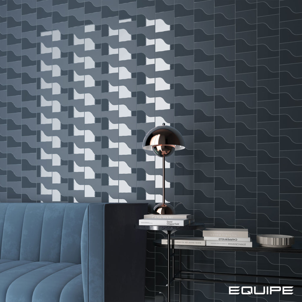 Curve Ink Blue Gloss 83x120mm Wall Tile (.48m2 box) — Jules Baxter