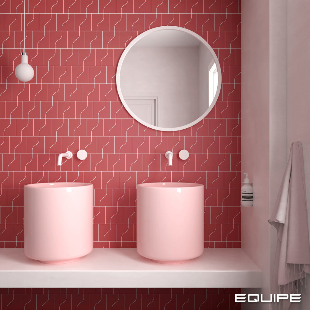 Curve Ruby Shade Matt 83x120mm Mosaic Wall Tile (.48m2 box) — Jules Baxter