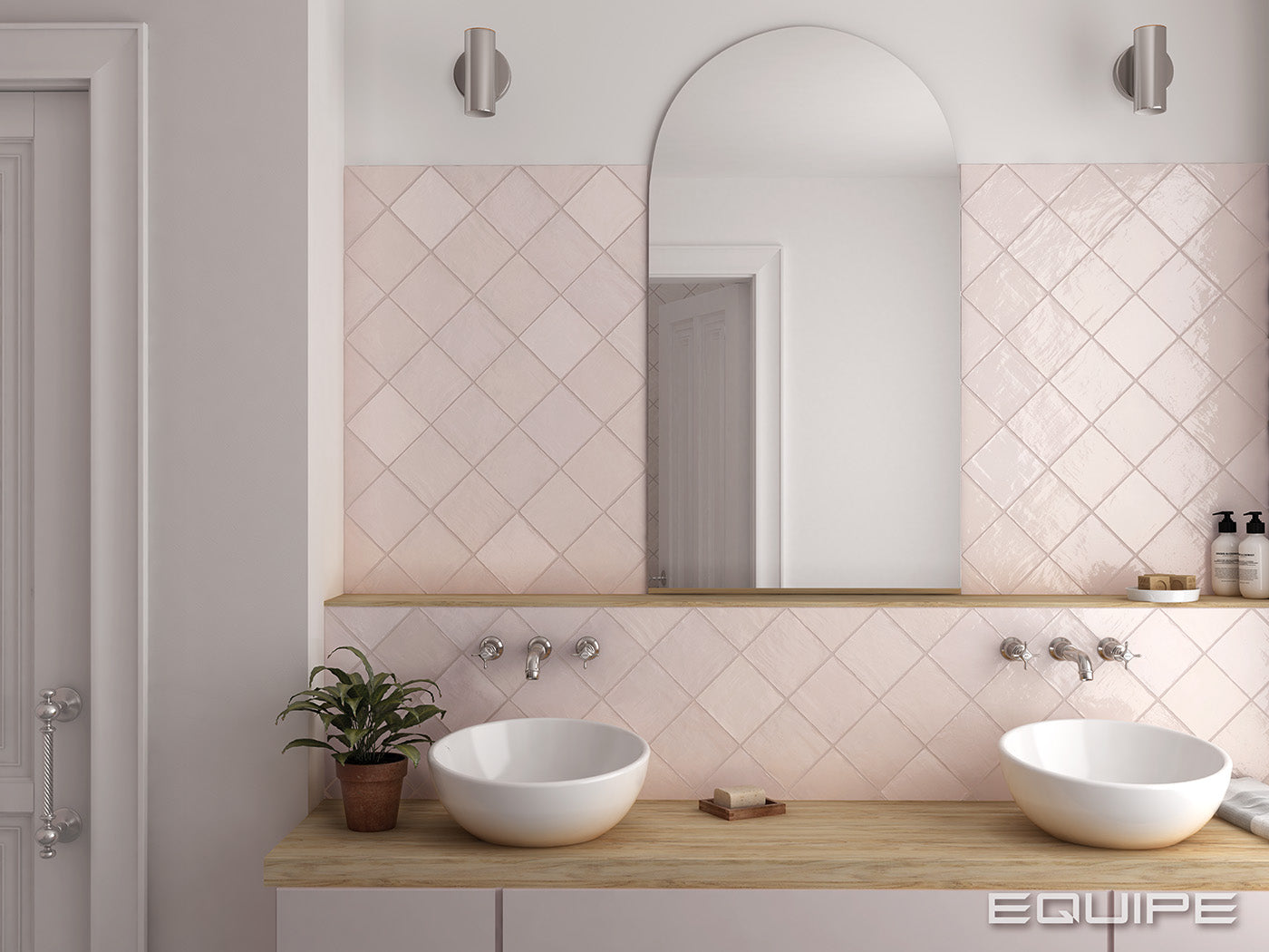 La Riviera Rose Gloss Wall Tile 132x132mm (1.00m2 box) — Jules Baxter