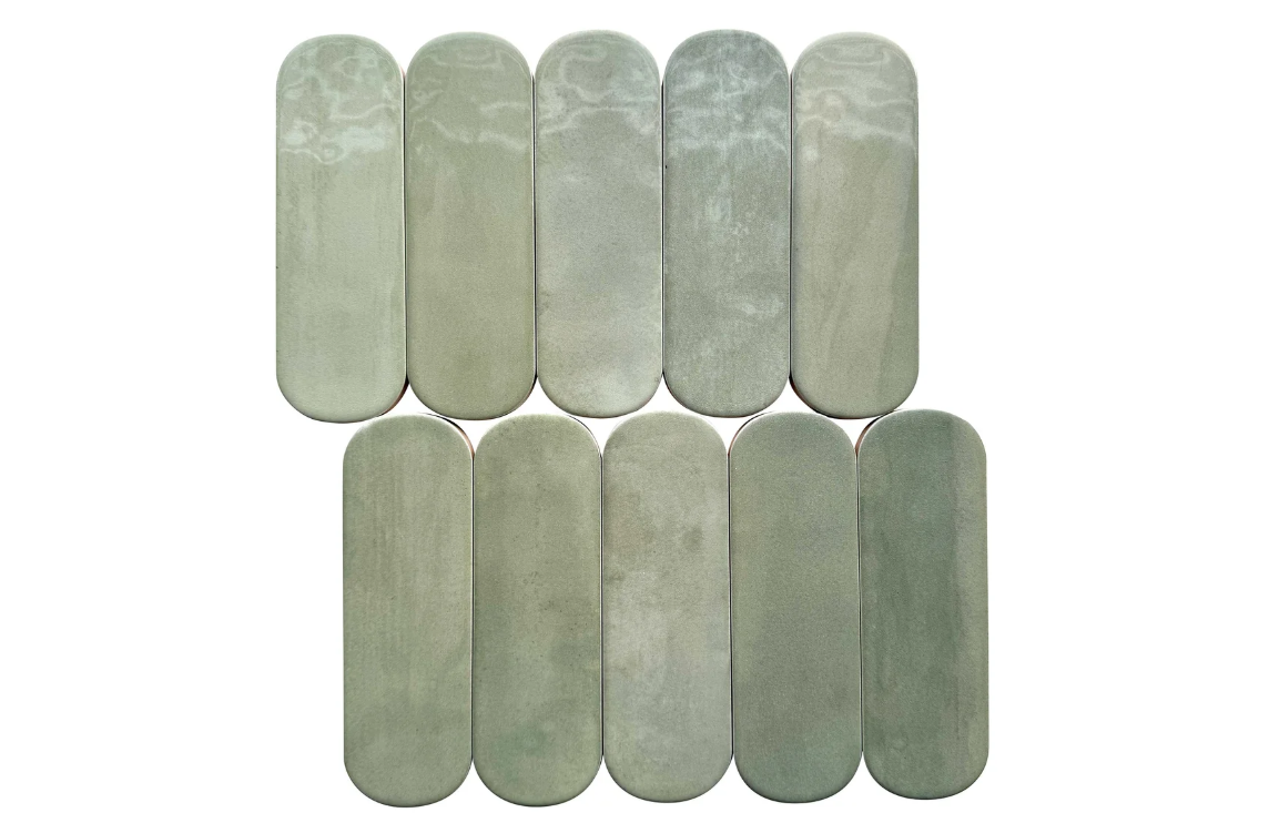 Kali Oval Mint Gloss 52x160mm (0.70m2 box) Wall Tile — Jules Baxter