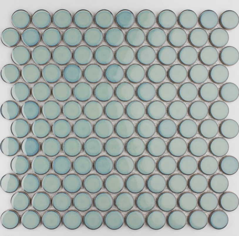 Neo Antique Green Gloss Penny Round 28mm ( 1.03 m2) — Jules Baxter